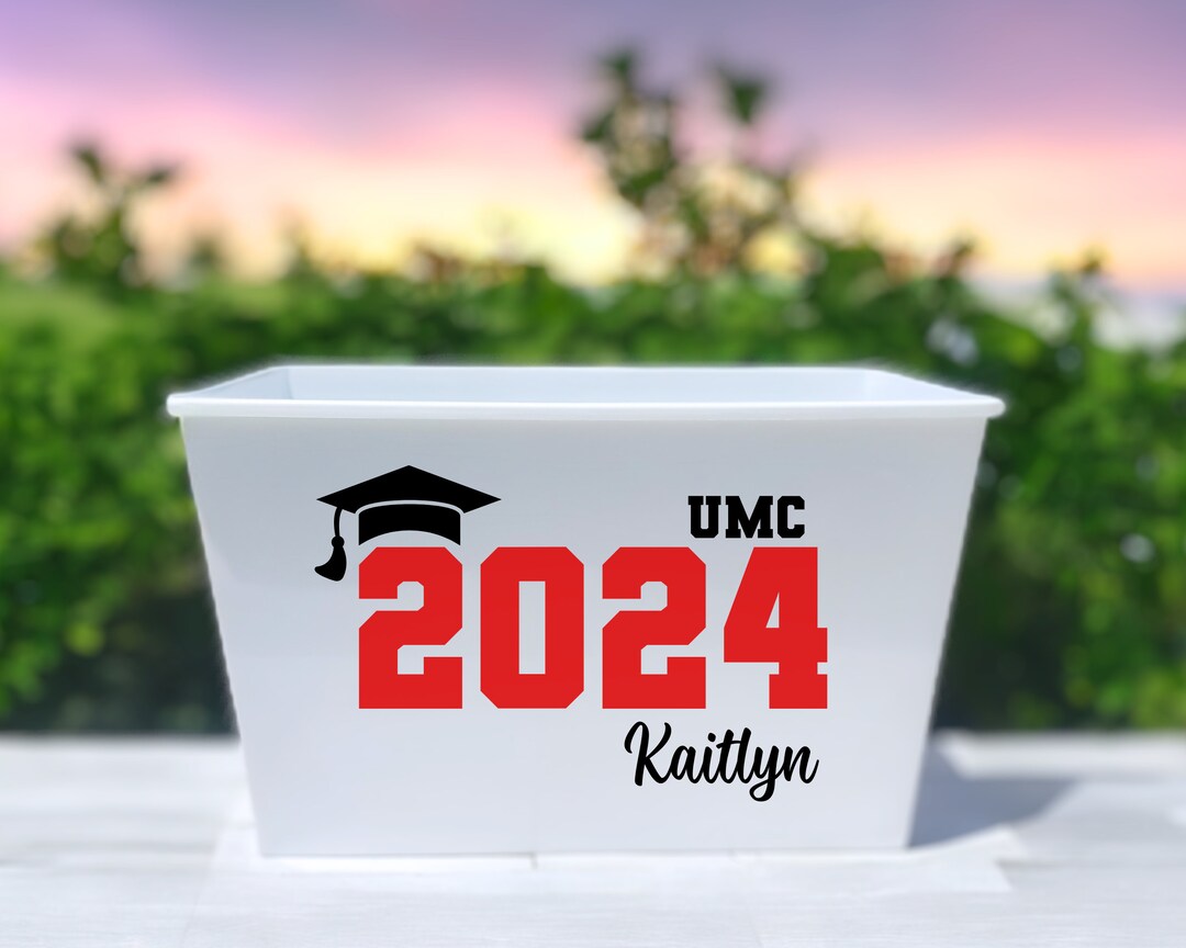Personalized Graduation Basket, Personalized Class of 2024 Bucket, Grad ...