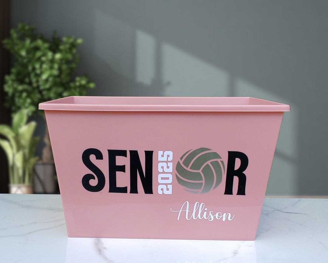 Personalized Volleyball Graduation Basket, Custom Volleyball Bucket ...