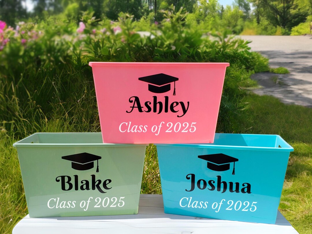 Personalized Graduation Basket, Custom Class of 2025 Bucket, Grad Gift ...