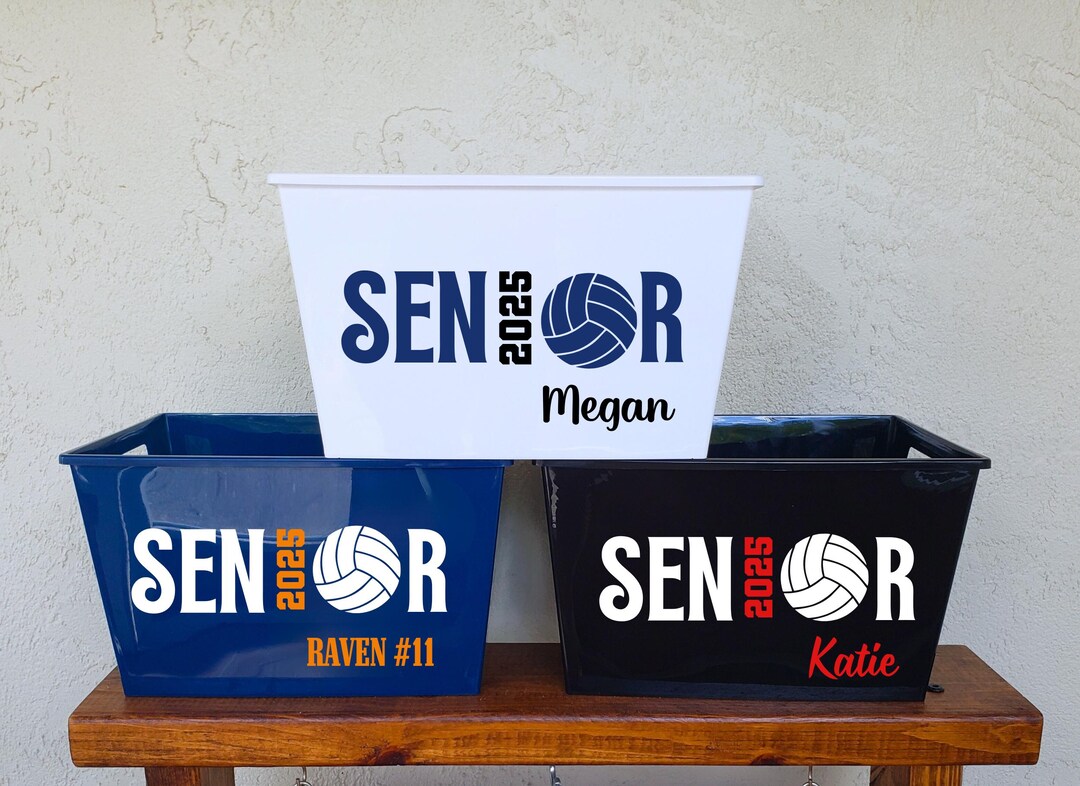 Personalized Volleyball Graduation Basket, Custom Volleyball Bucket ...
