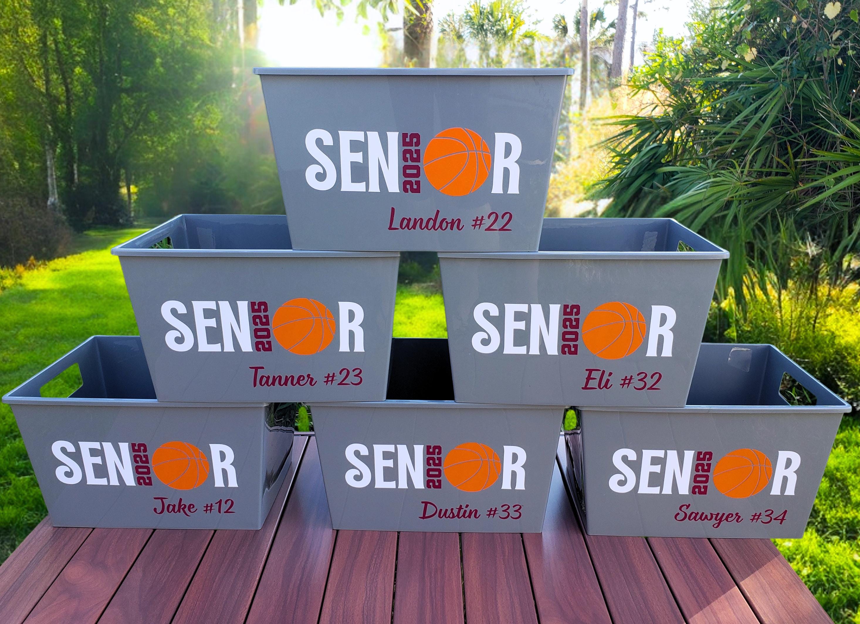 Custom Senior Basketball Gift Basket, Personalized Graduation Basket ...