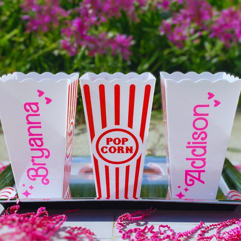 Pink Popcorn Box - Etsy
