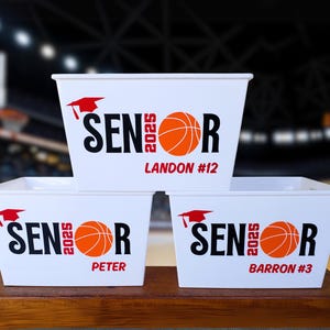 Custom Senior Basketball Gift Basket, Personalized Graduation Basket ...