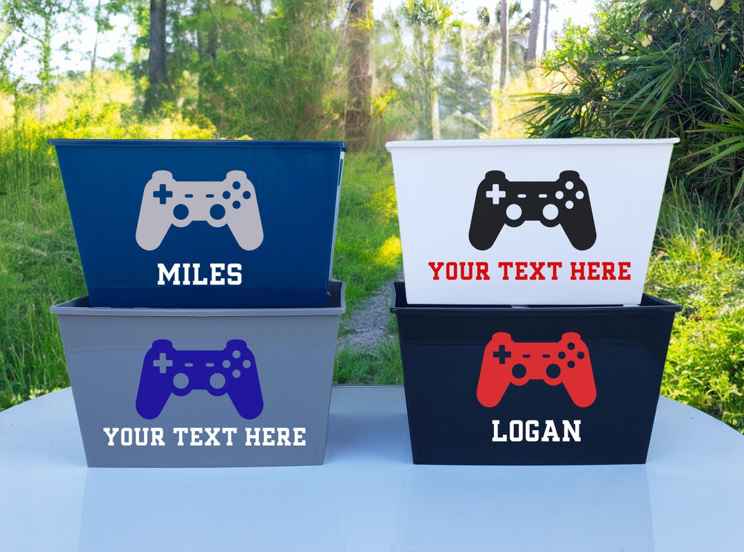 Name Gaming Basket, Custom Name, Text Gaming Bucket, Gift for Gamers ...