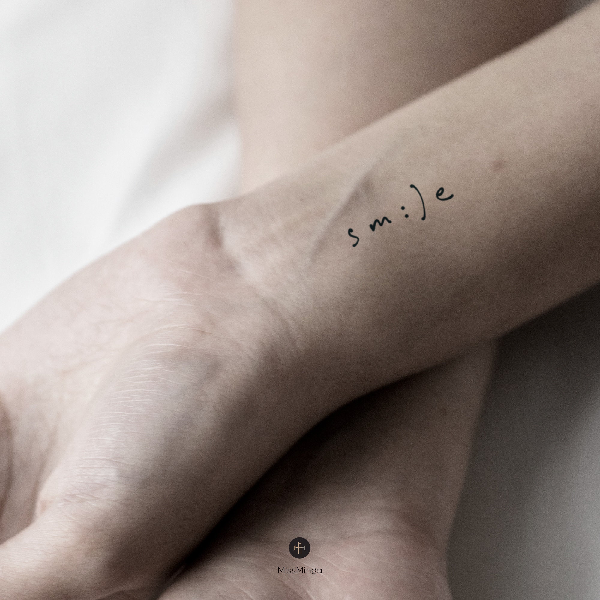 Smile Tattoo Design Lettering Tattoo Template - Etsy