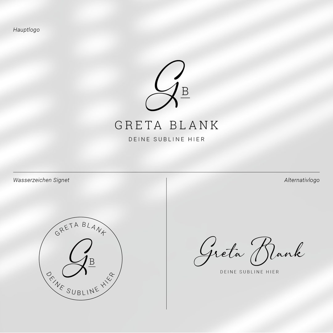 Initials Logo Design Elegant Script Logo With Branding Kit Ideal for a ...