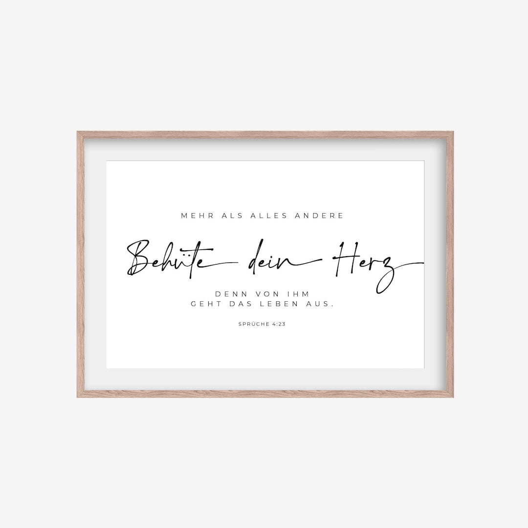 Bible Verse Poster "guard Your Heart" | Christian Wall Decoration ...