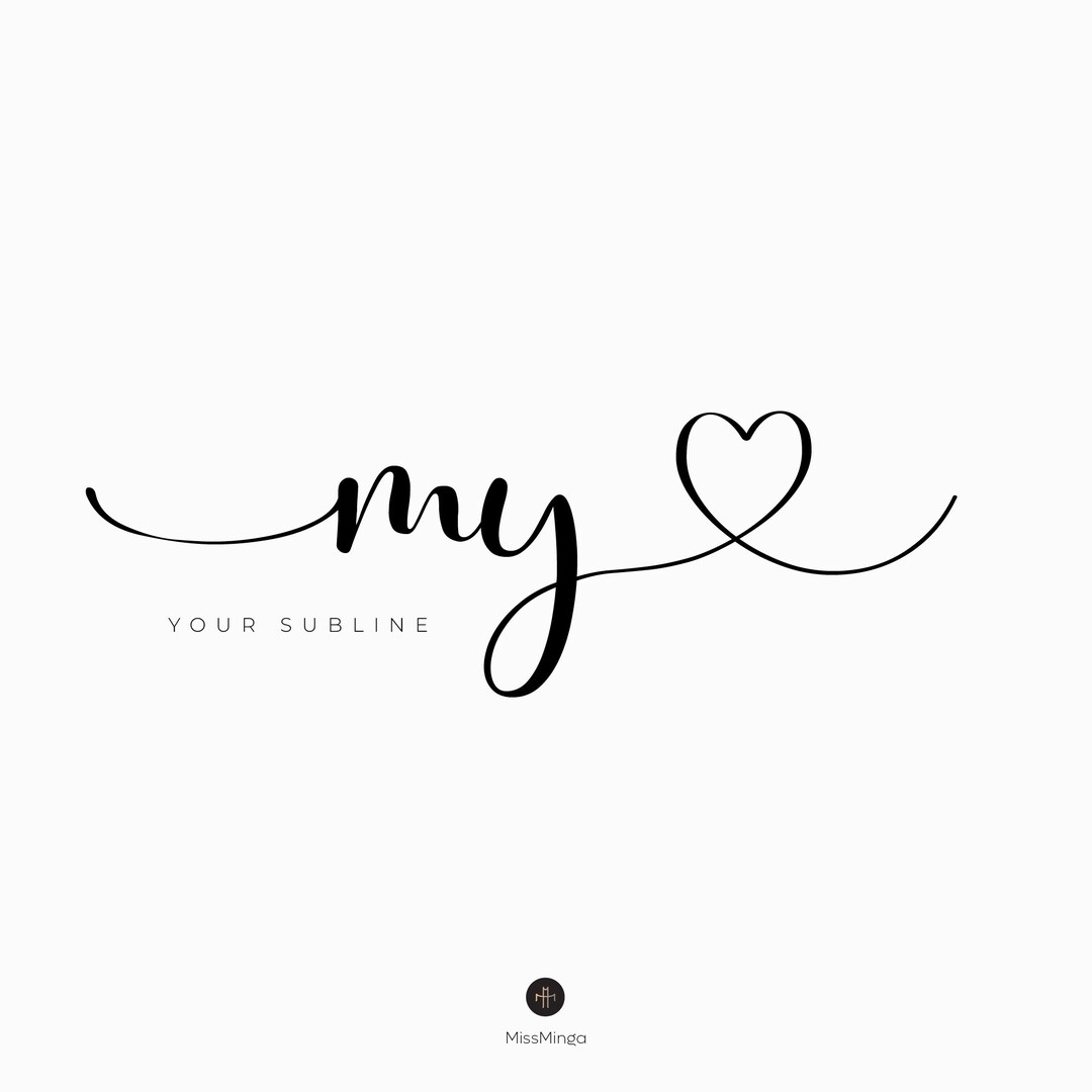 Fine Calligraphy Heart Logo Modern Fineline Logo for Beauty & Lifestyle ...