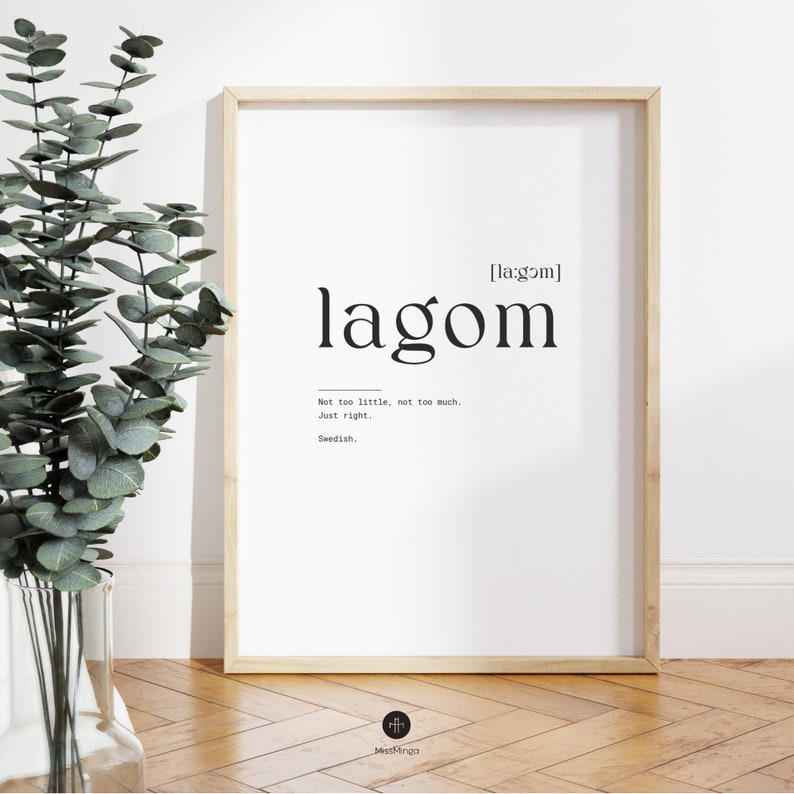 Poster LAGOM Schwedisches Lebensmotto Wohnzimmer Deko Wandkunst Boho-Stil - Etsy.de