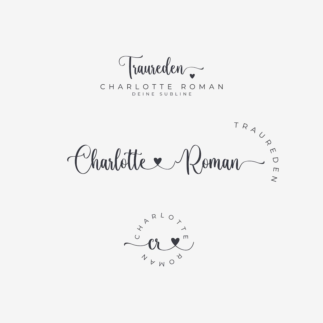 Heart Monogram Logo | Romantic Branding for Weddings & Couples ...