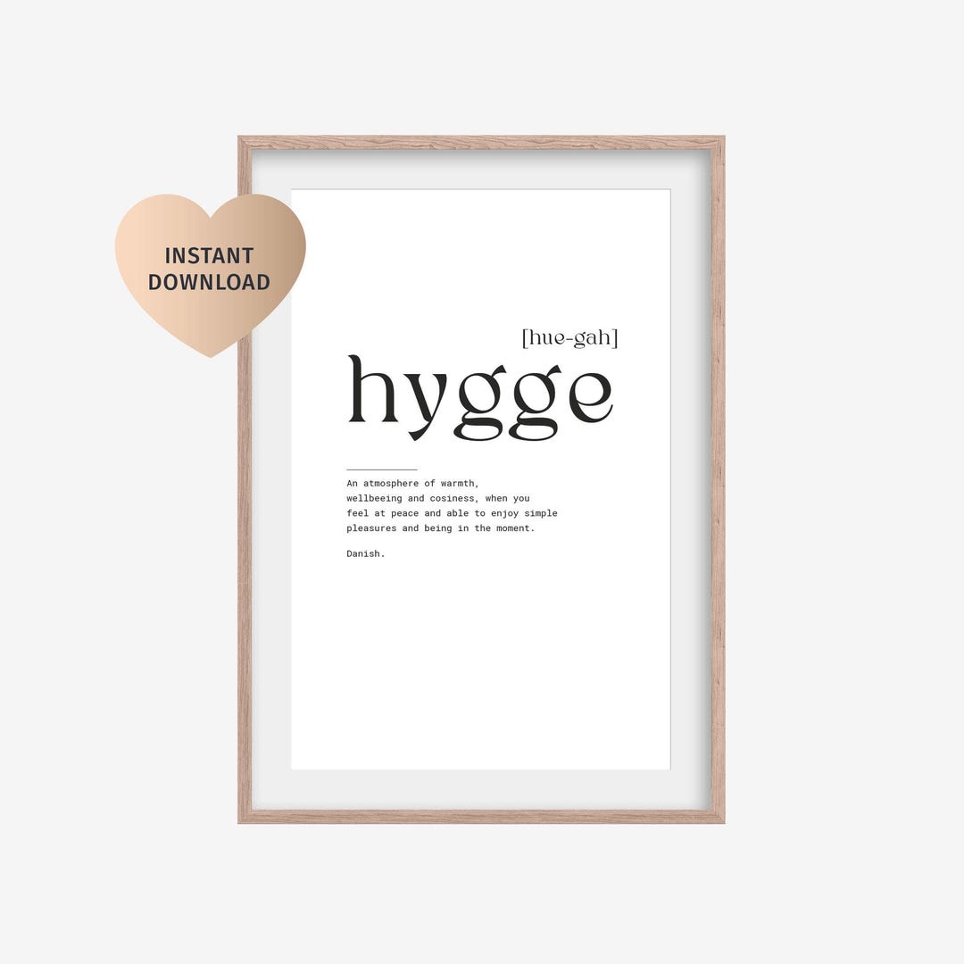 Hygge Poster Danish Life Motto in Boho Style Scandinavian Wall ...