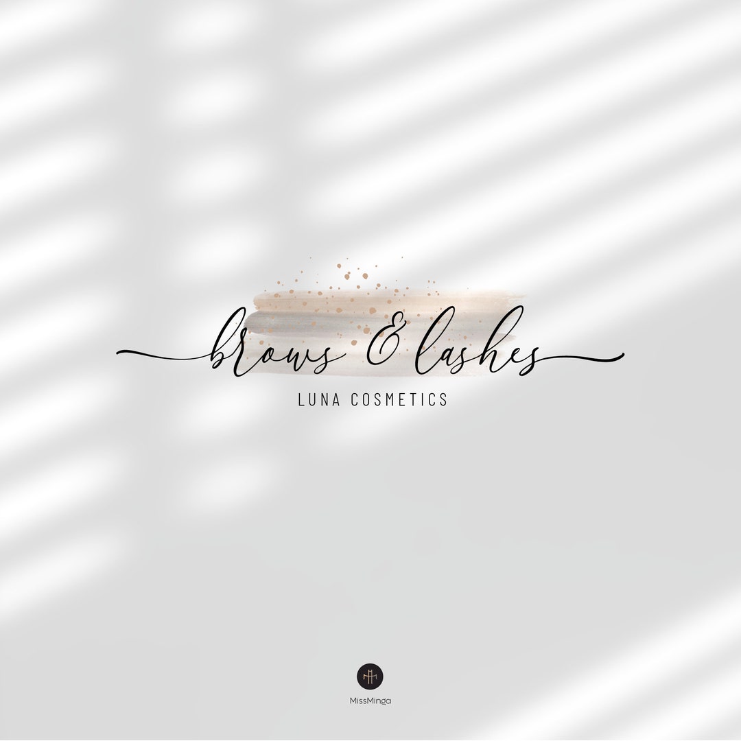 Gold Script Logo Elegant Calligraphy Design for Cosmetics & Crafts - Etsy