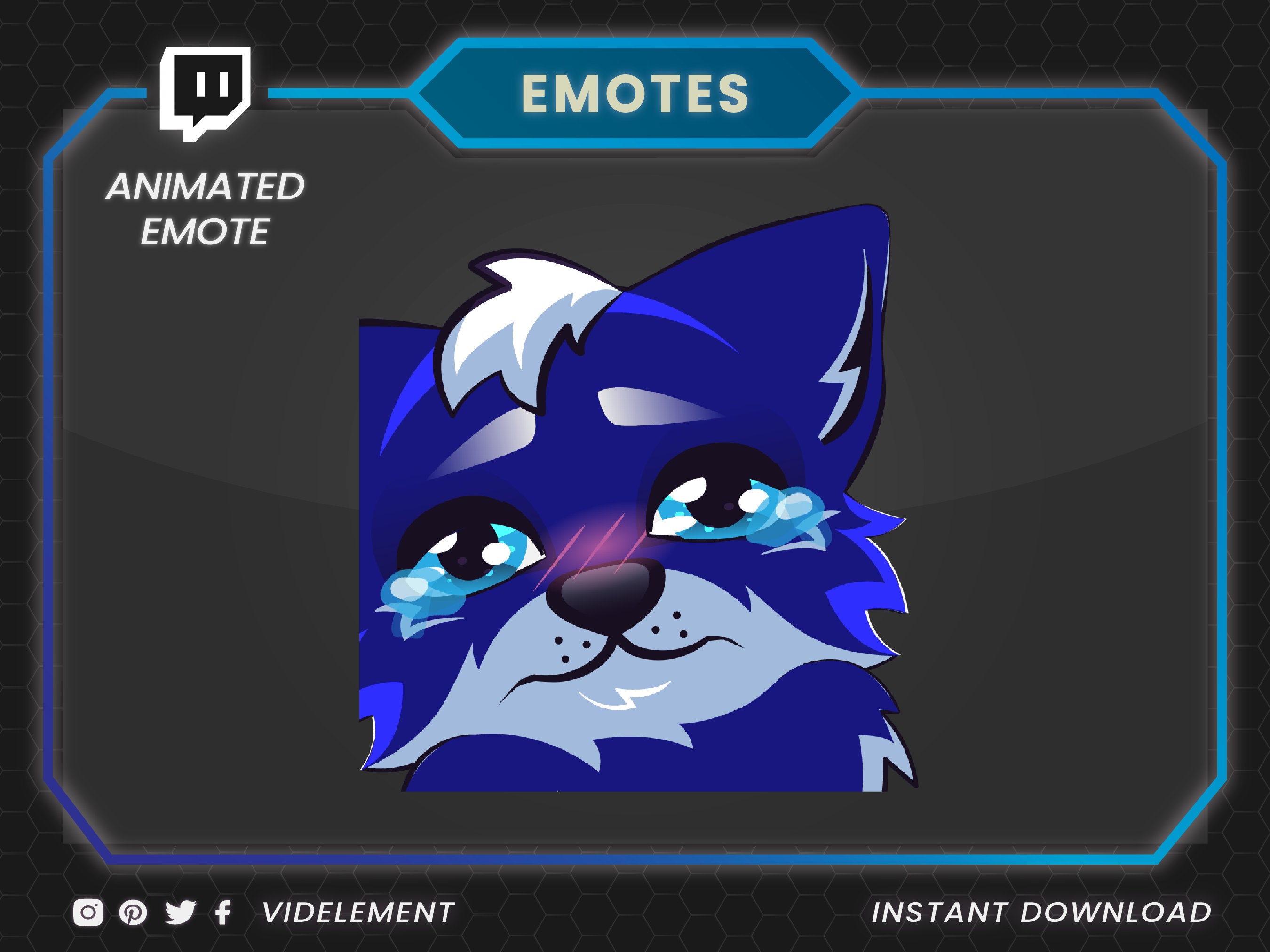 Blue Wolf Sad Emote Animated Twitch Emote Discord Emote - Etsy Australia