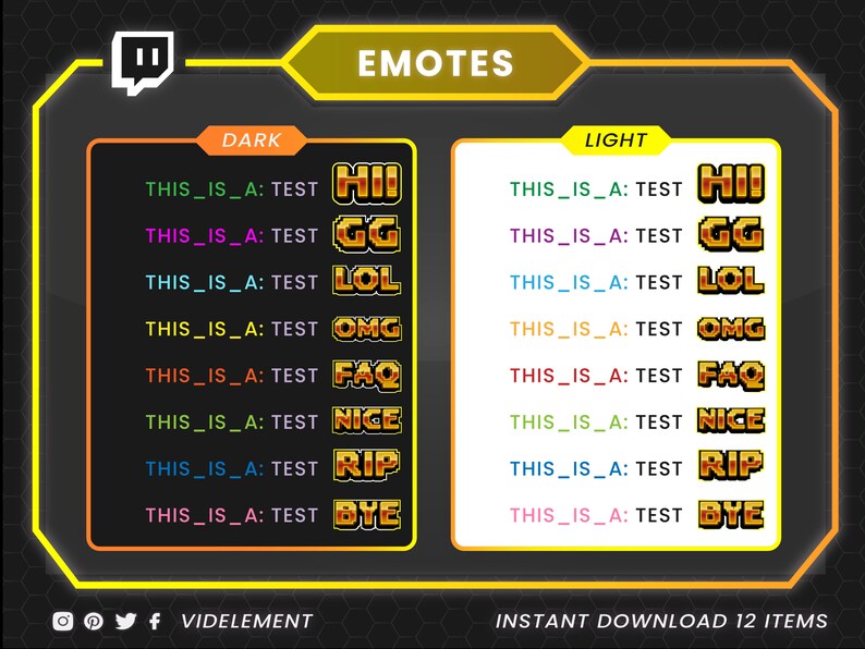 Twitch Emote Pack Twitch Text Emotes Twitch Hi Emote - Etsy