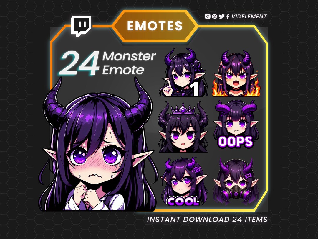 Buy Twitch Emotes, Demon Girl Emotes, Emotes Twitch, Discord Emotes ...