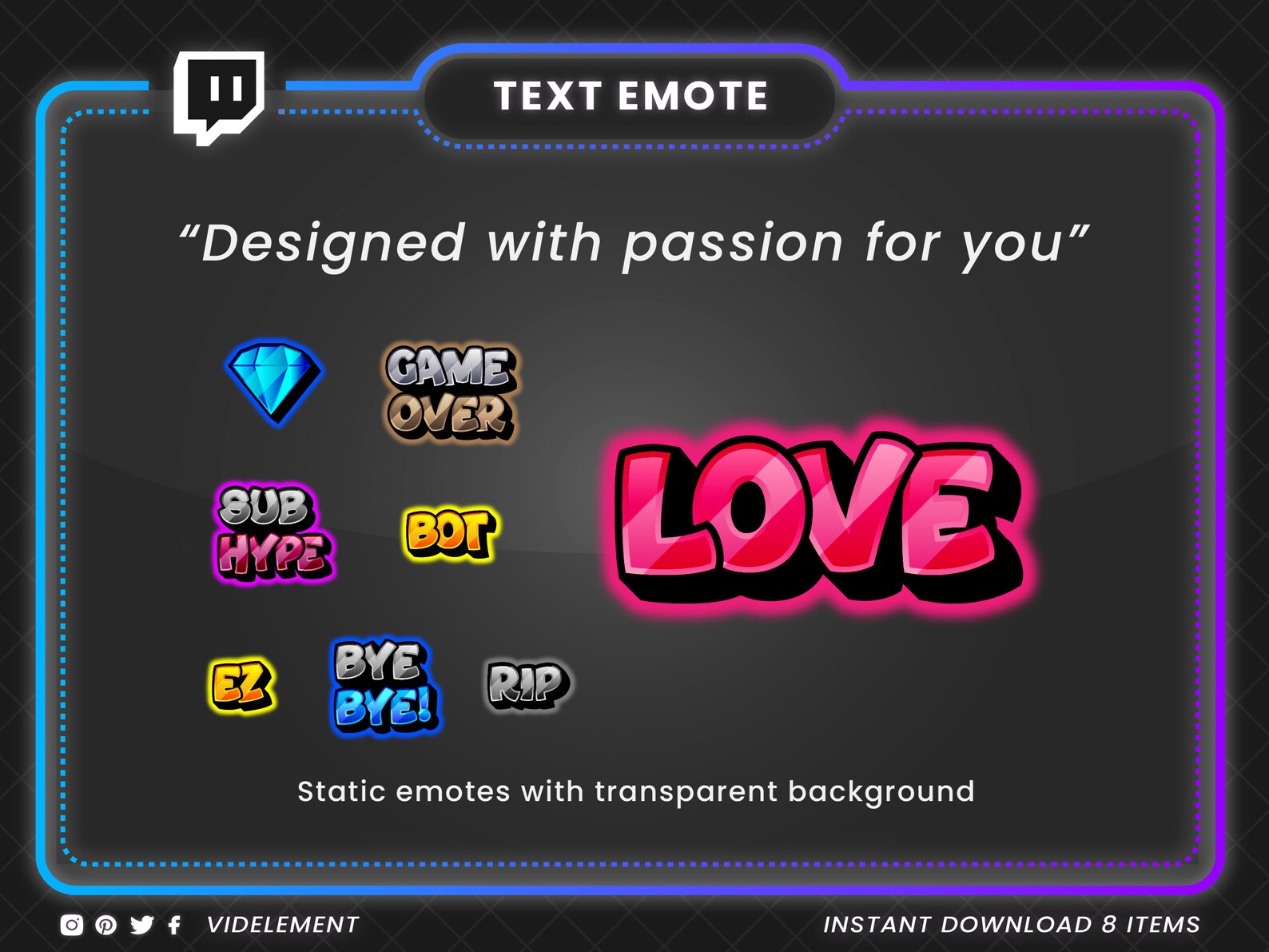 8 Text Emote Text Emotes Twitch Text Emote Discord Emote - Etsy