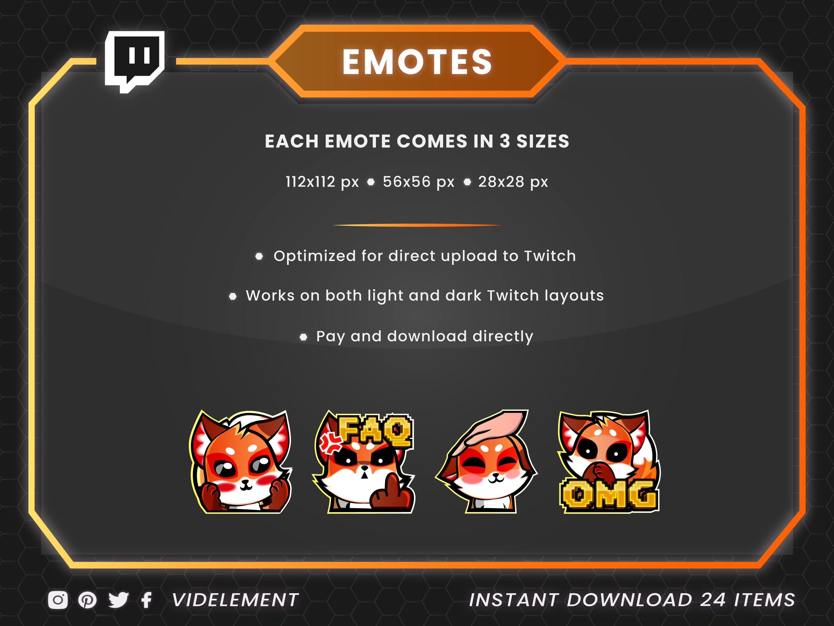 Fox Emotes Twitch Emotes Fox Text Emote Fox Twitch Emotes - Etsy UK
