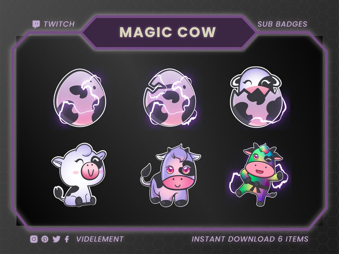 Cow Sub Badges, Twitch Sub Badges, Twitch Badges, Sub Badges Twitch ...