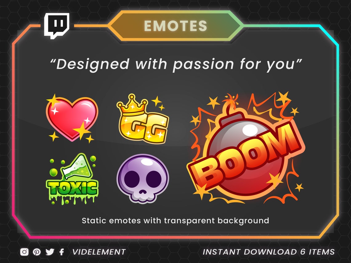 Twitch Emote Pack Twitch Text Emote Twitch GG Emote Twitch - Etsy