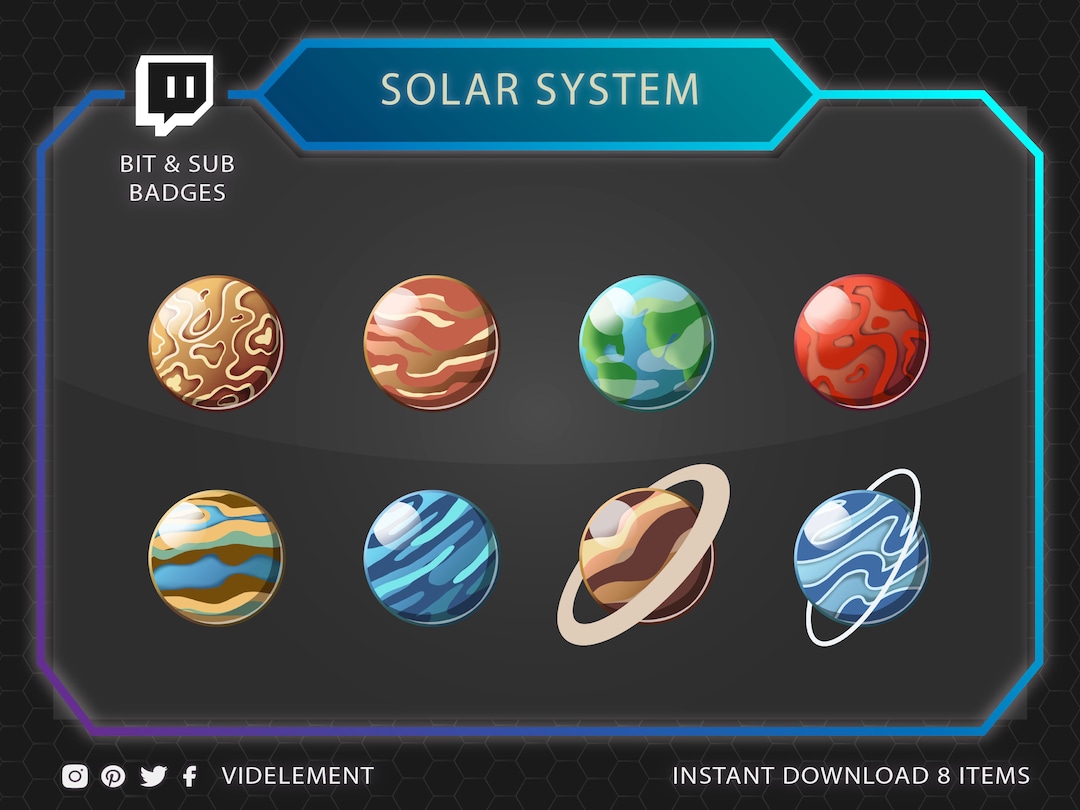 Twitch Sub Badges, Planet Sub Badges, Solar System Badges, Galaxy Sub ...