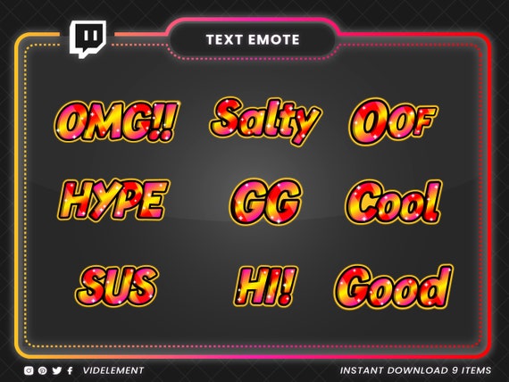 Text Emote Twitch Text Emotes Twitch Emote Discord Emote - Etsy