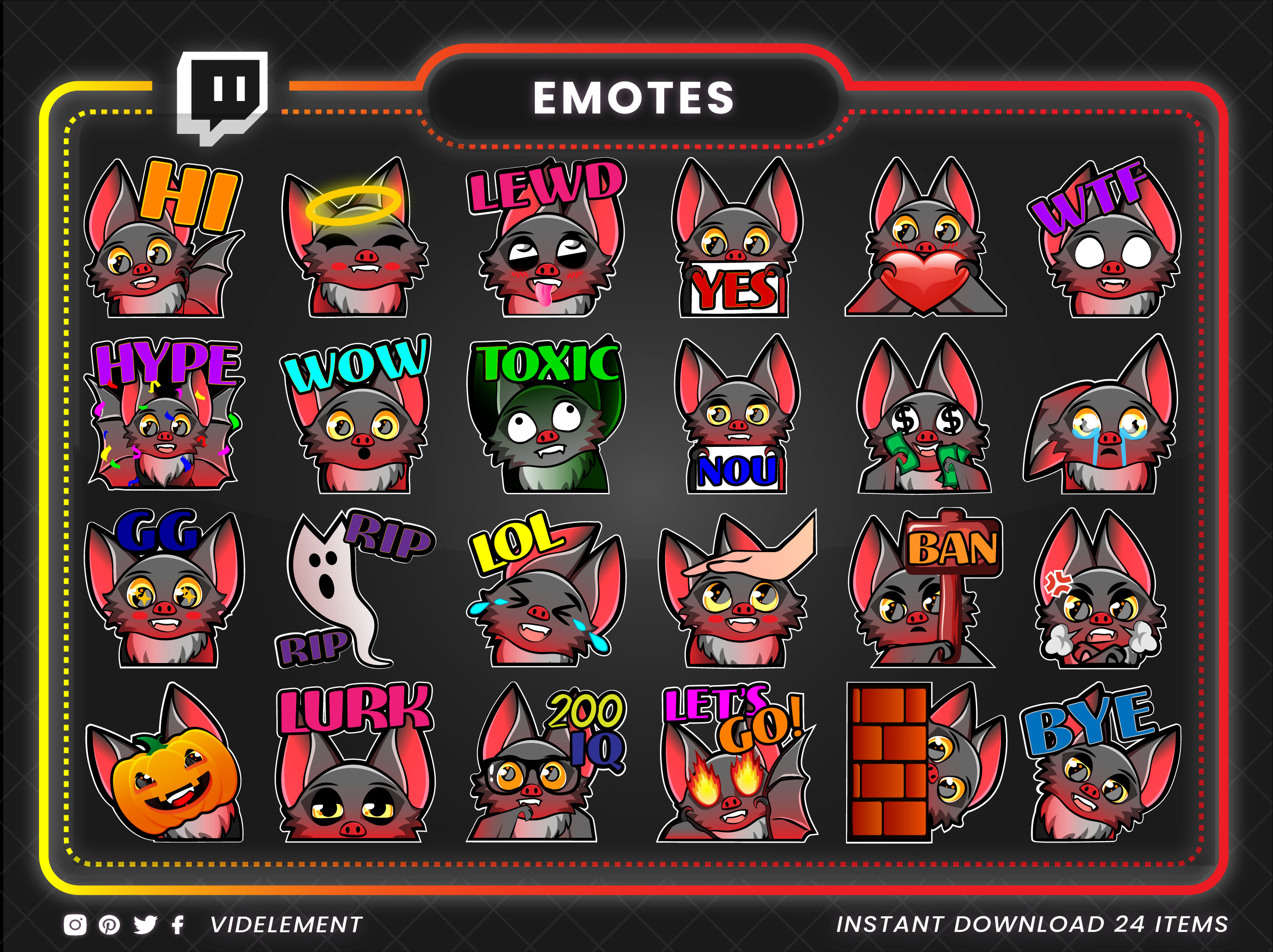 Twitch Emotes Twitch Sub Emote Discord Emote Text Emote Etsy