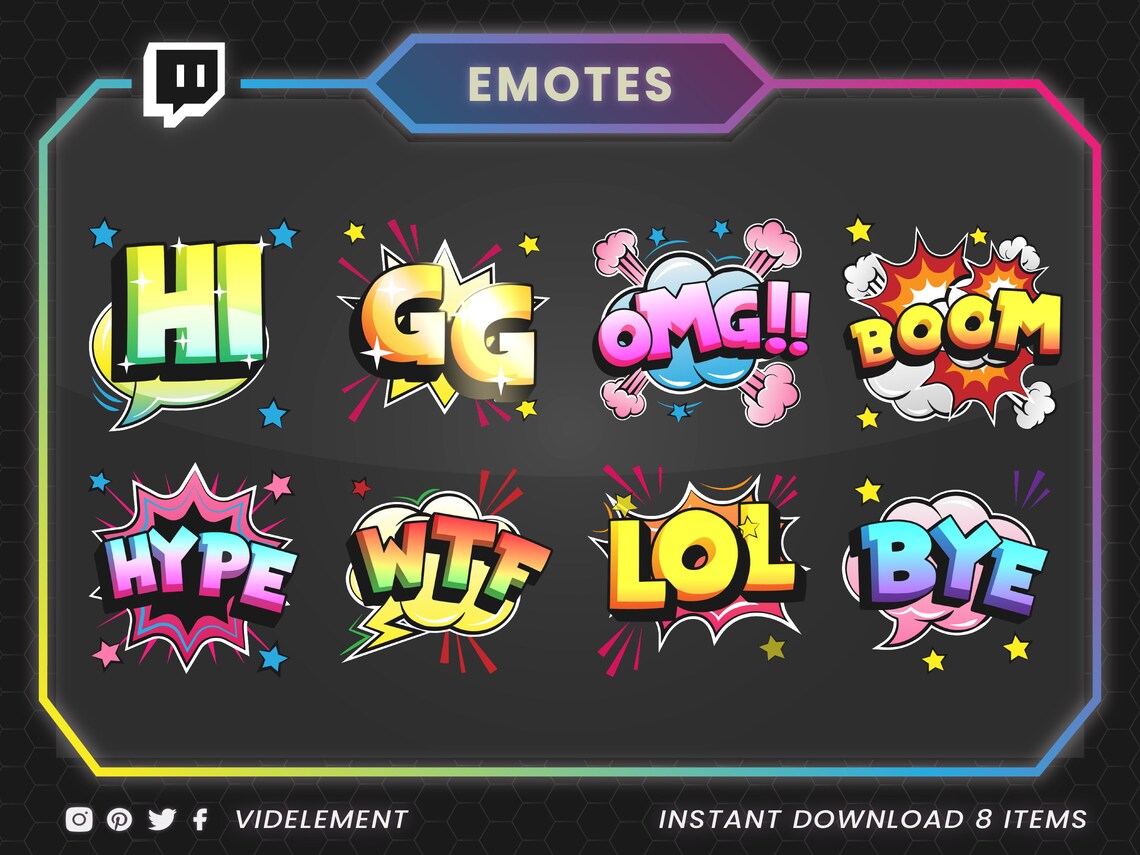 Animated Emotes, Twitch Emotes, Text Emotes, Emotes Twitch, Discord ...