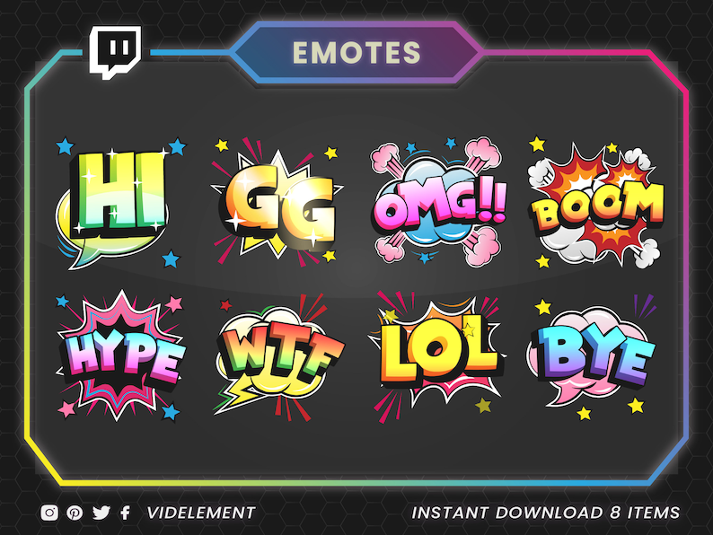 Animated Emotes, Twitch Emotes, Text Emotes, Emotes Twitch, Discord ...