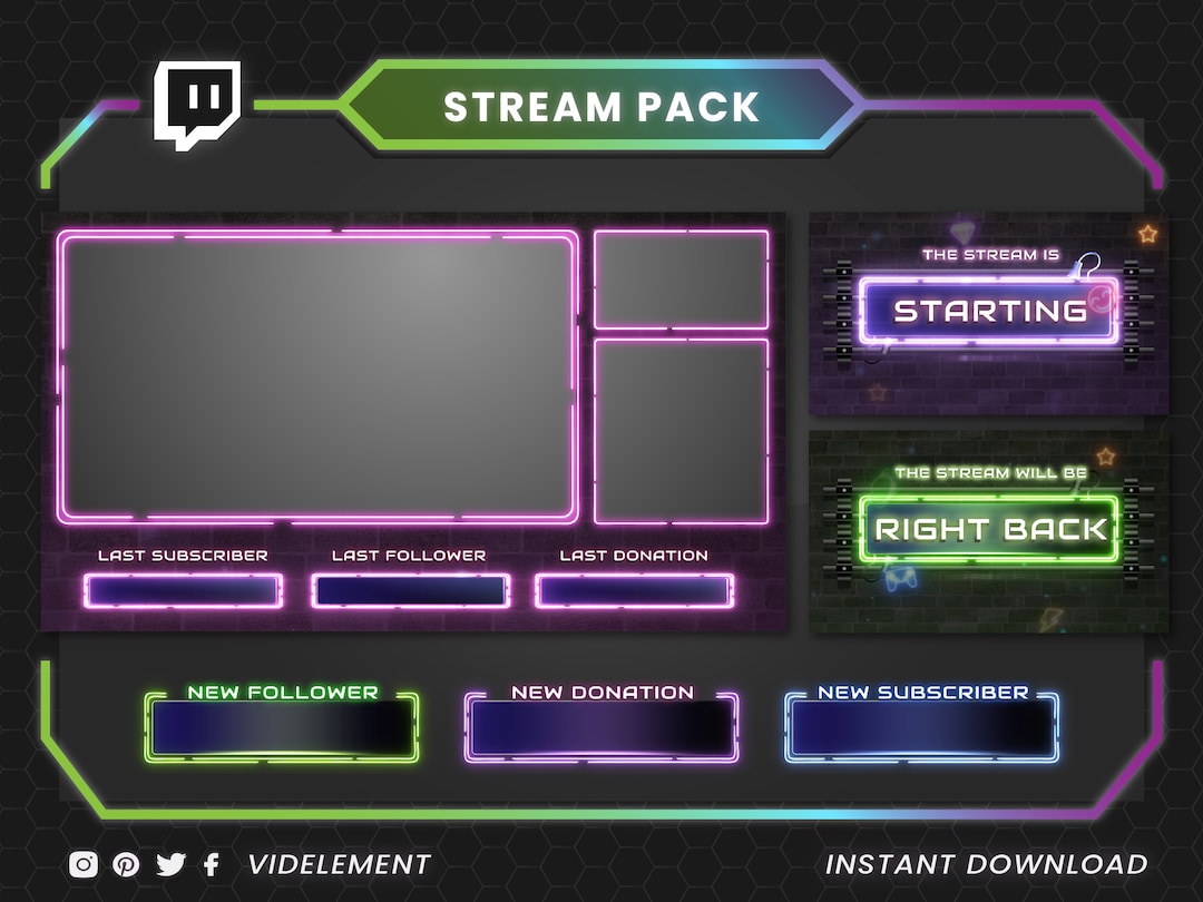 Stream Overlay, Animated Overlay, Vtruber Overlay, Kick Overlay, Colour ...