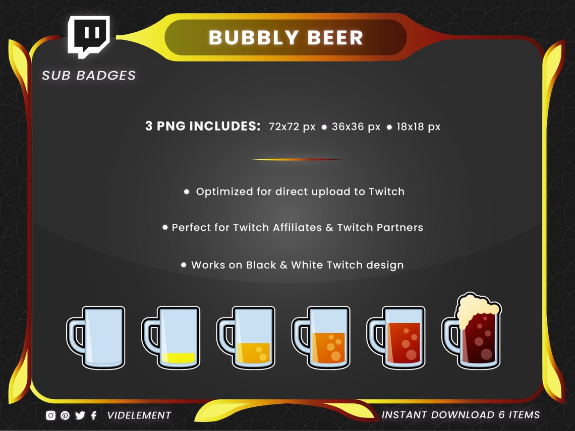 Beer Sub Badges Twitch Sub Badges Twitch Badges Twitch Sub - Etsy