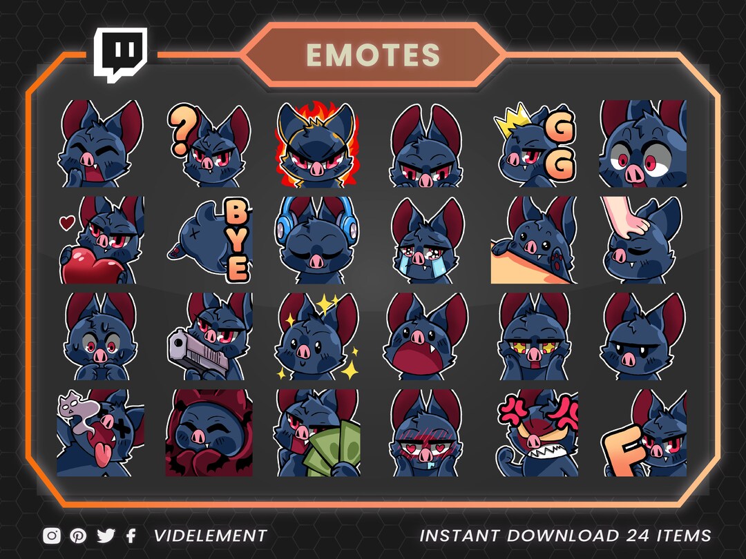Twitch Emotes, Twitch Sub Emote, Discord Emote, Text Emote, Bat Emote ...