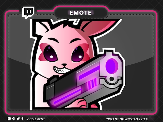 Bunny Emote Gun Emote / Twitch Gun Emote / Pistol Emote / - Etsy Ireland