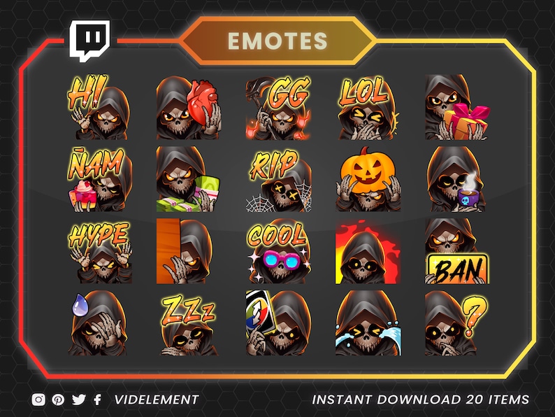 Twitch Emotes, Twitch Sub Emotes, Discord Emote, Reaper Emotes ...