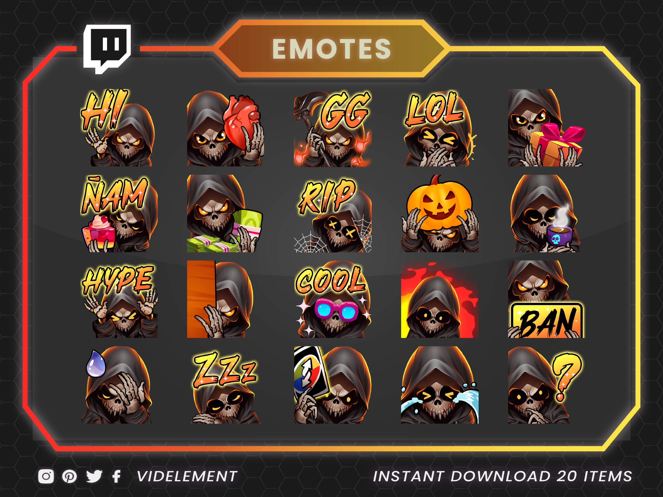 Twitch Emotes, Twitch Sub Emotes, Discord Emote, Reaper Emotes ...