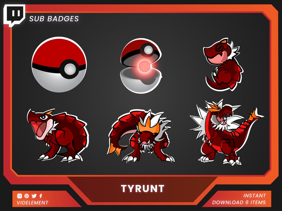 Tyrunt Sub Badges, Pokemon Sub Badges, Twitch Sub Badges, Twitch Badges ...