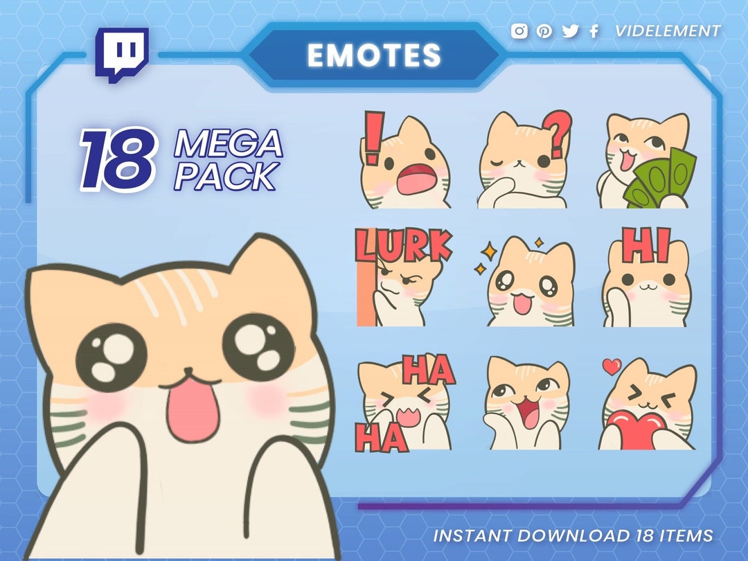 Emociones de GATO LINDO AMARILLO emotes de contracción de - Etsy México