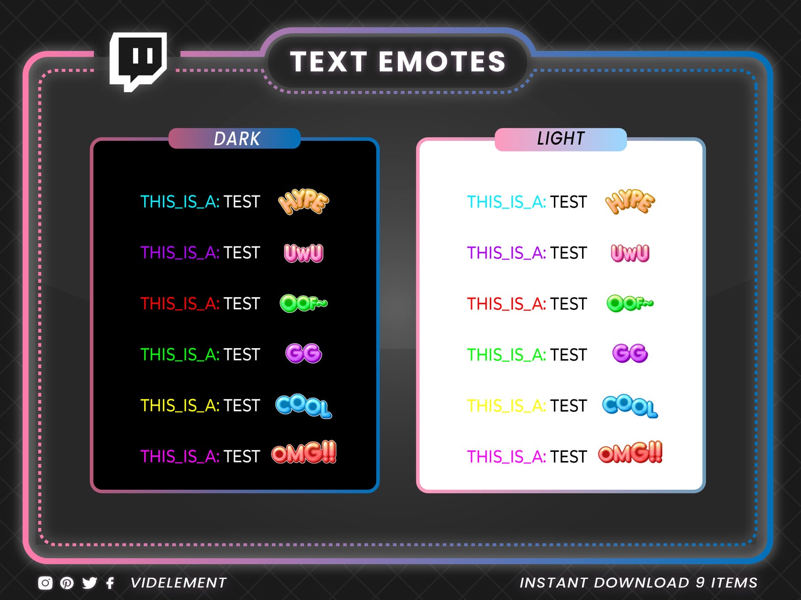 Twitch Text Emote Emote Pack Text Emotes Twitch Emotes - Etsy