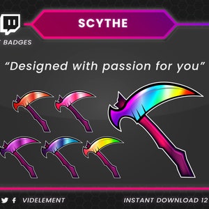 Scythe Bit Badges: Twitch Sub Badges, Reaper Theme (digital Download ...