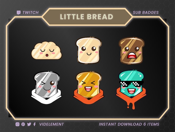Bread Sub Badges Twitch Sub Badges Twitch Badges Twitch Sub | Etsy