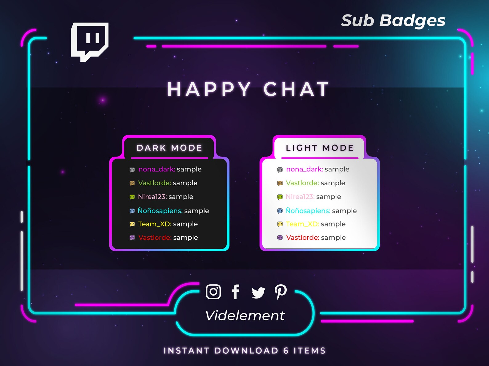 Happy Chat Twitch Sub Badges Twitch Badges Twitch Sub Badge - Etsy