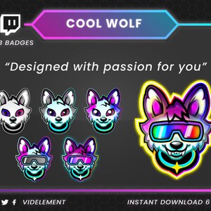 Twitch Sub Badges, Sub Badges Twitch, Wolf Sub Badges, Neon Sub Badges ...