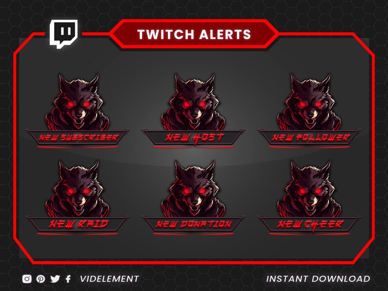 Wolf Stream Package: Twitch Overlay, Alerts, and Panels - Etsy