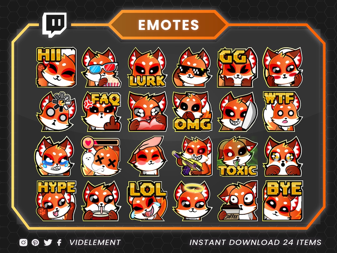 Fox Emotes, Twitch Emotes, Fox Text Emote, Fox Twitch Emotes, Twitch ...