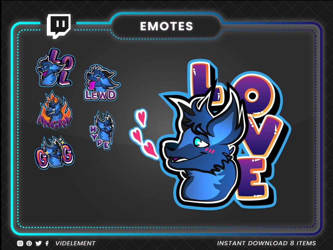 Twitch Text Emote | Wolf Emote, Animal Emote, Twitch Emote, Discord ...