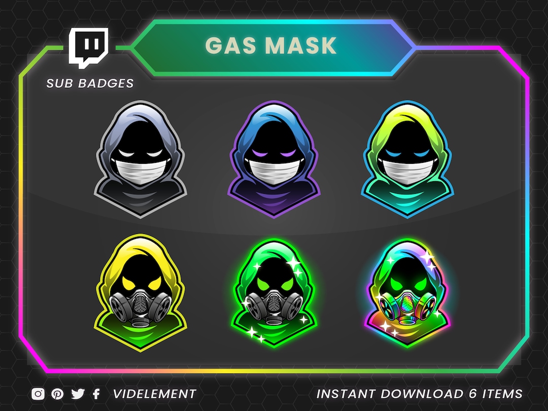 Twitch Sub Badges, Hooded Sub Badges, Sub Badges Twitch, Neon Sub ...