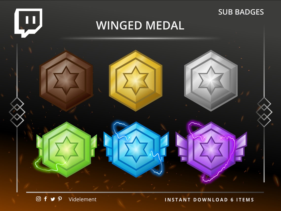 Medal Sub Badges, Twitch Sub Badges, Twitch Badges, Twitch Sub Badge ...