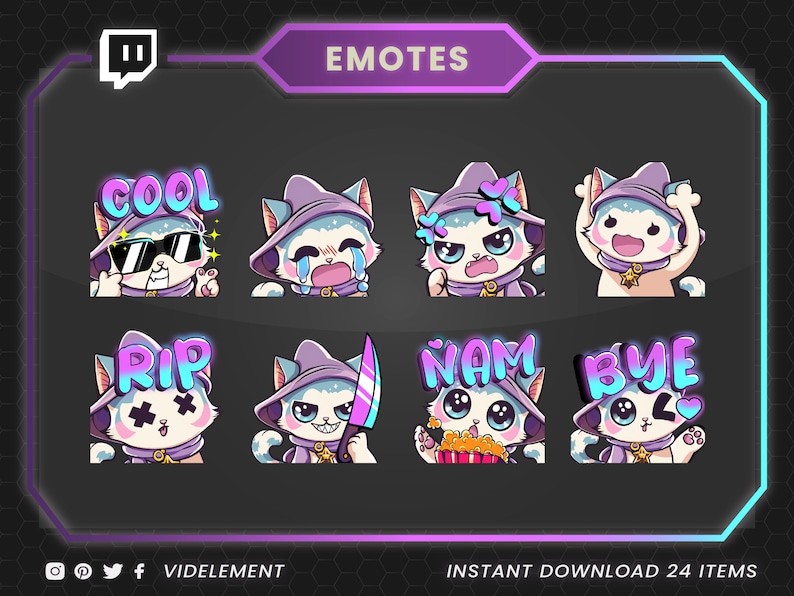 Twitch Emotes, Twitch Sub Emotes, Discord Emotes, Text Emotes, White ...