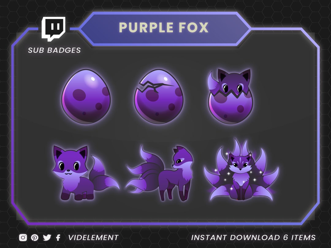 Magic Fox Sub Badges, Twitch Sub Badges, Twitch Badges, Twitch Sub ...