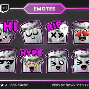 Trash Can Emotes, Trash Bin Emotes, Twitch Emotes, Twitch Sub Emote ...