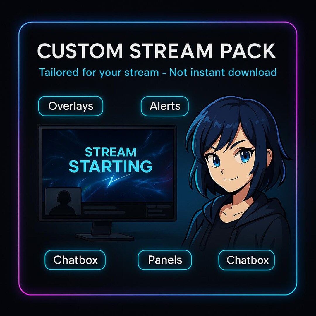 Custom Stream Overlay Package: Animated Twitch Overlays, Alerts, Emotes ...